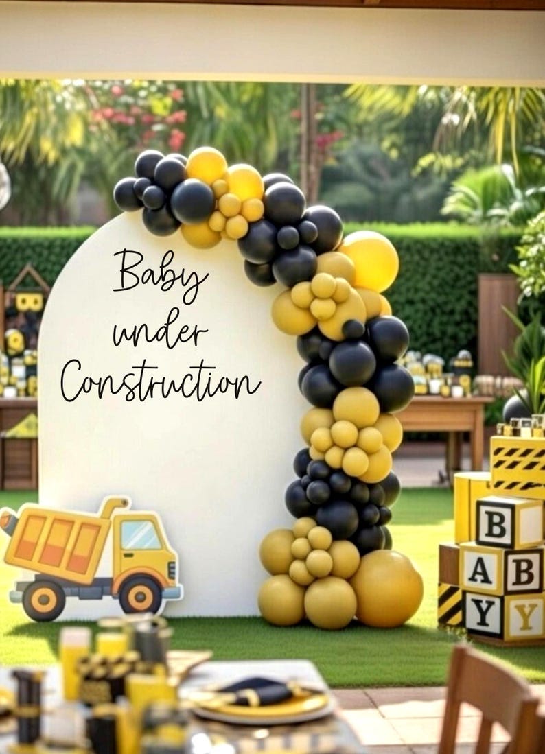 Baby Under Construction Decal - Bulldozer or Backhoe Vinyl for Baby ...