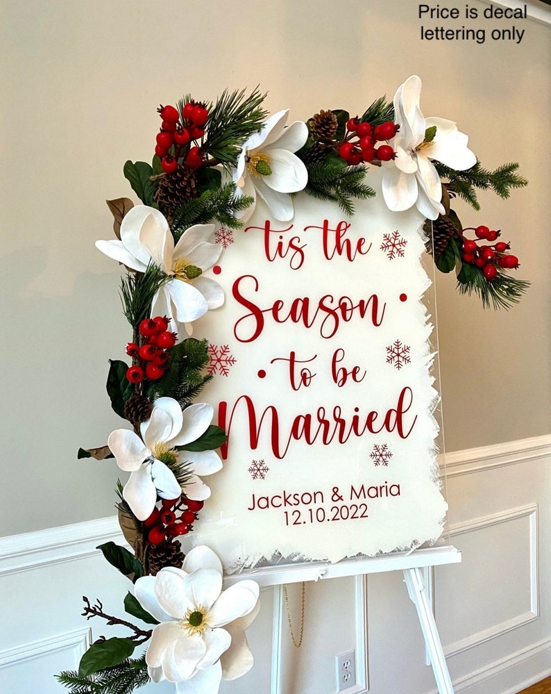Tis the Season to Be Married Decal for Wedding Sign Making Christmas ...