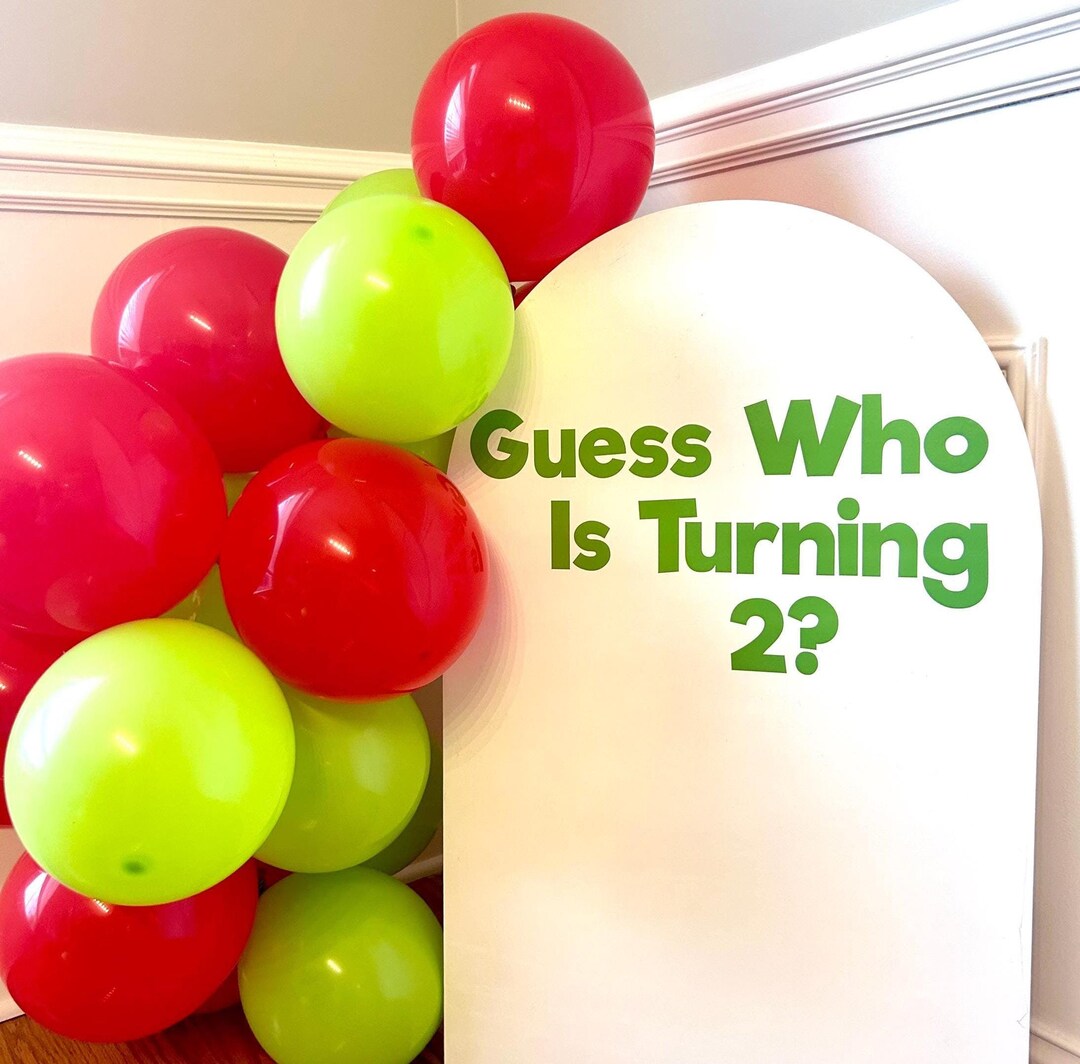Guess Who is Turning Two Vinyl Decal, Birthday Party Backdrop - Etsy