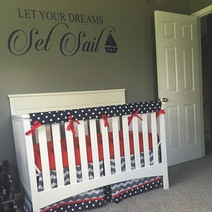 Nautical Wall Decal Let Your Dreams Set Sail Vinyl Wall Decor for Boys ...
