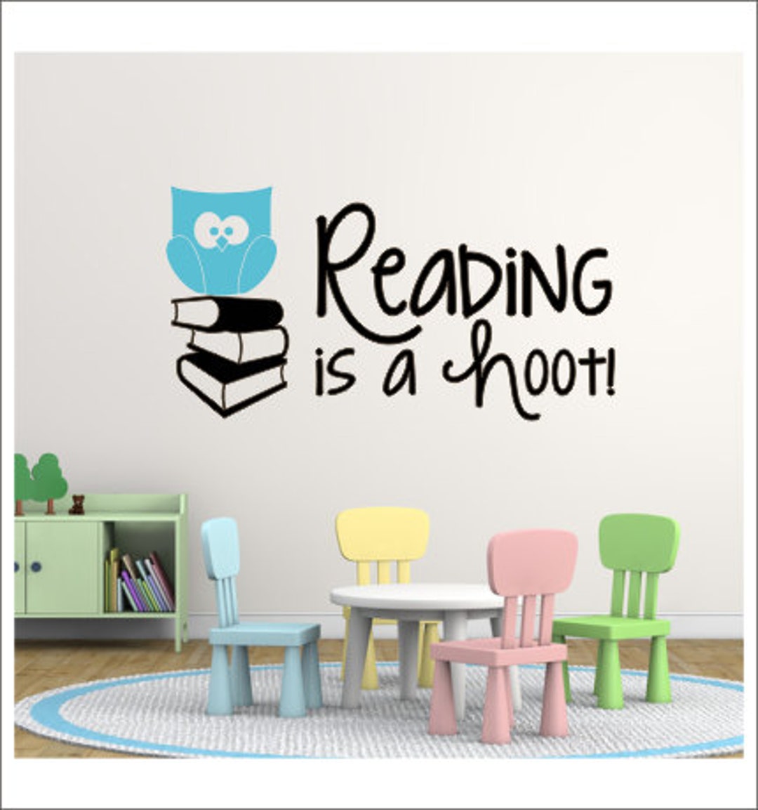 Reading is a Hoot Wall Decal School Classroom Decor Reading Center ...