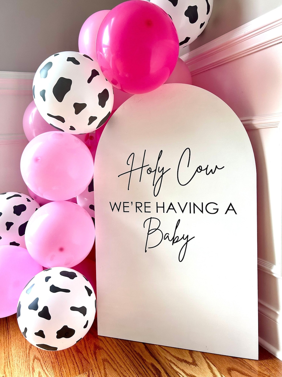 Holy Cow We're Having a Baby Decal for Baby Shower Cow Themed Baby ...