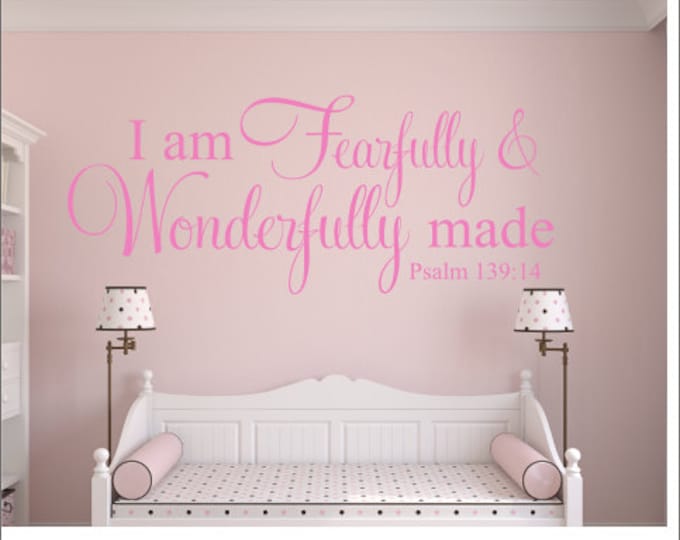 Fearfully and Wonderfully Made Decal Vinyl Wall Decal Psalm Bible Verse ...