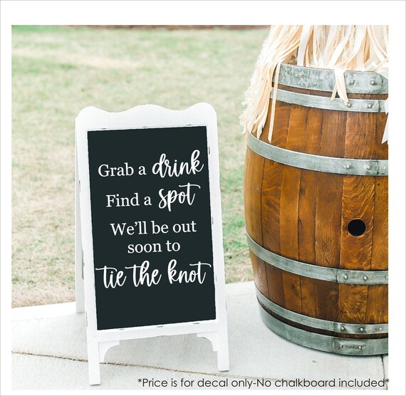 Grab a Drink Decal for Wedding Entrance Sign Vinyl Decal for | Etsy