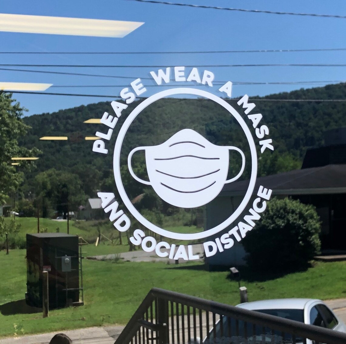 Face Mask Decal Social Distance Vinyl Decal for Store Front or - Etsy