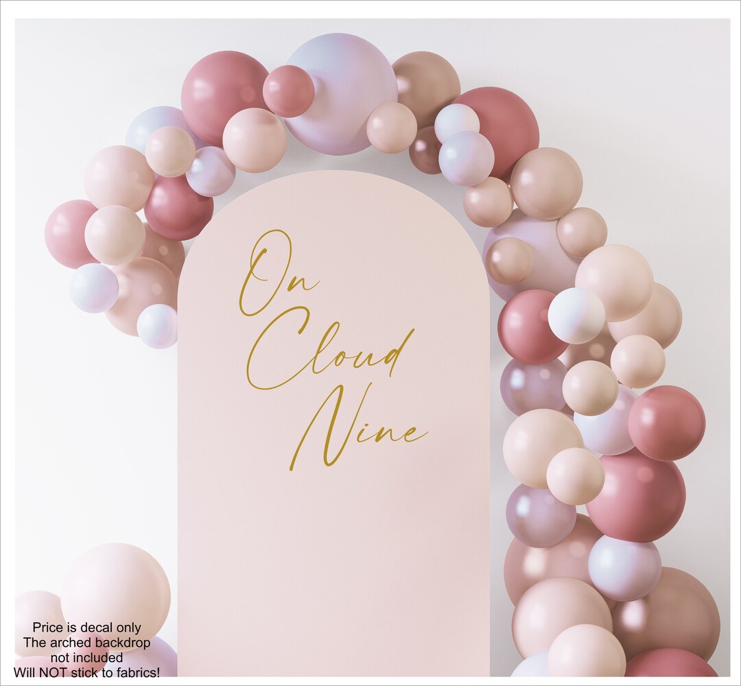 On Cloud Nine Decal for Baby Shower Sign Balloon Arch Decal for Chiara ...