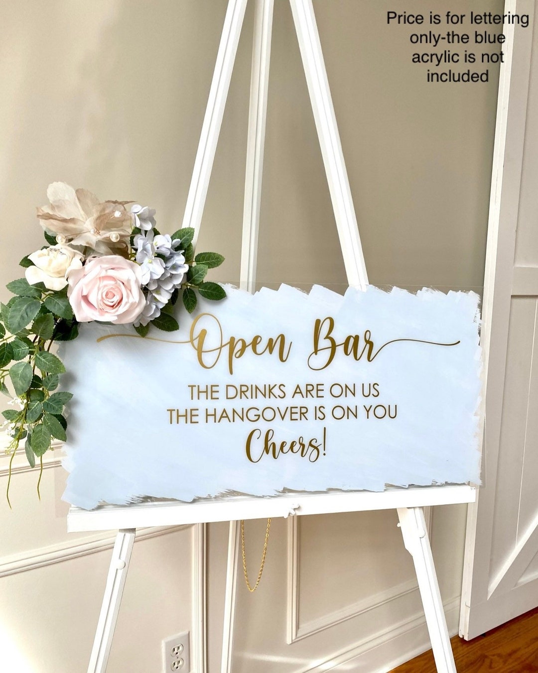 Open Bar Decal for Sign Making Open Bar Vinyl for Mirror the Drinks Are ...
