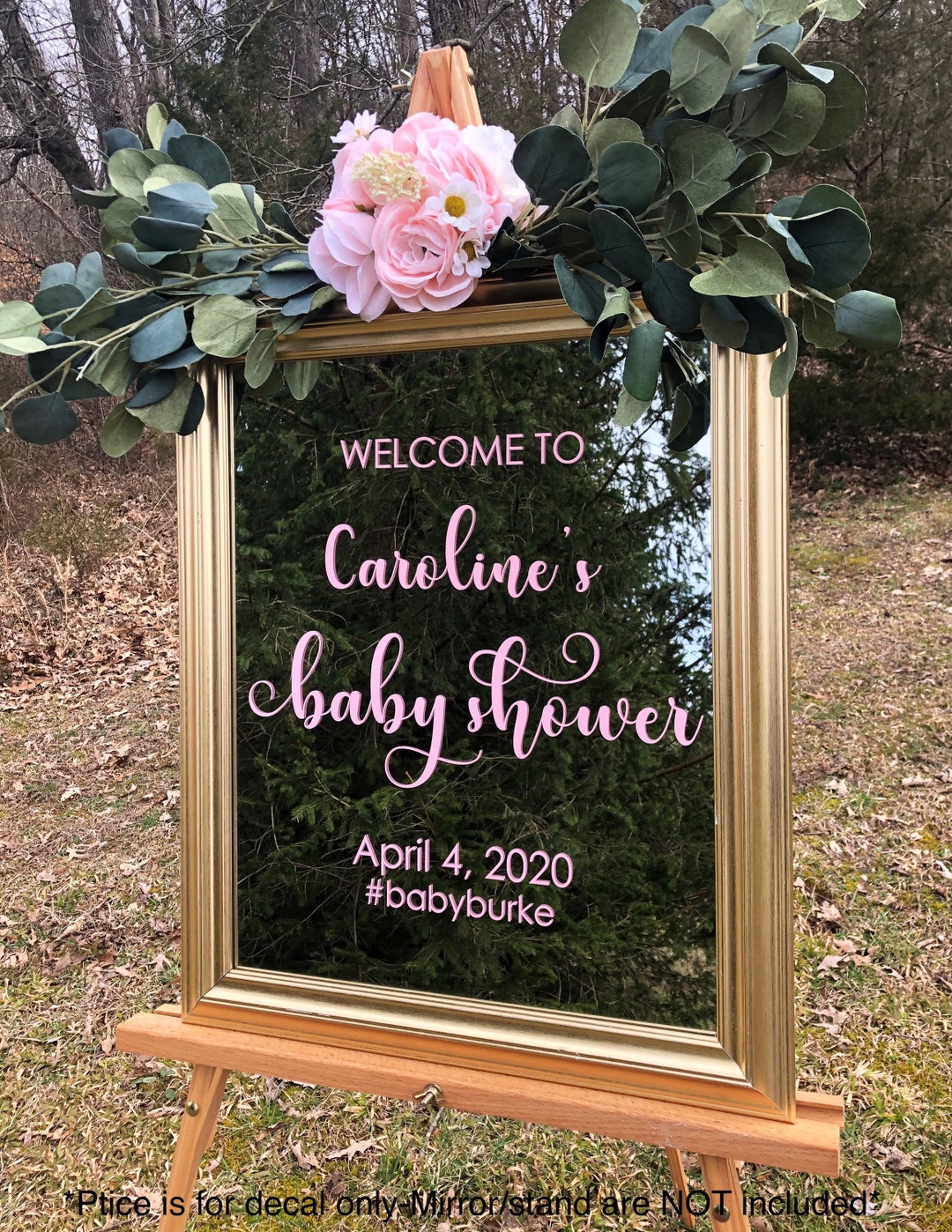 Personalized Baby Shower Welcome Sign Decal: Mirror or Chalkboard Decor ...