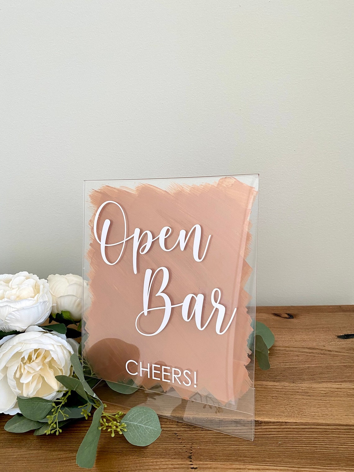 Open Bar Decal for Wedding Sign Vinyl Decal for Mirror or - Etsy
