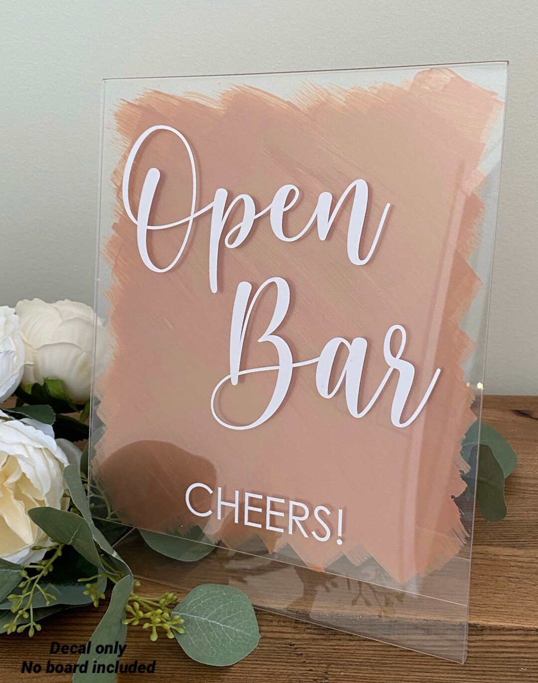 Open Bar Decal for Wedding Sign Vinyl Decal for Mirror or Chalkboard ...