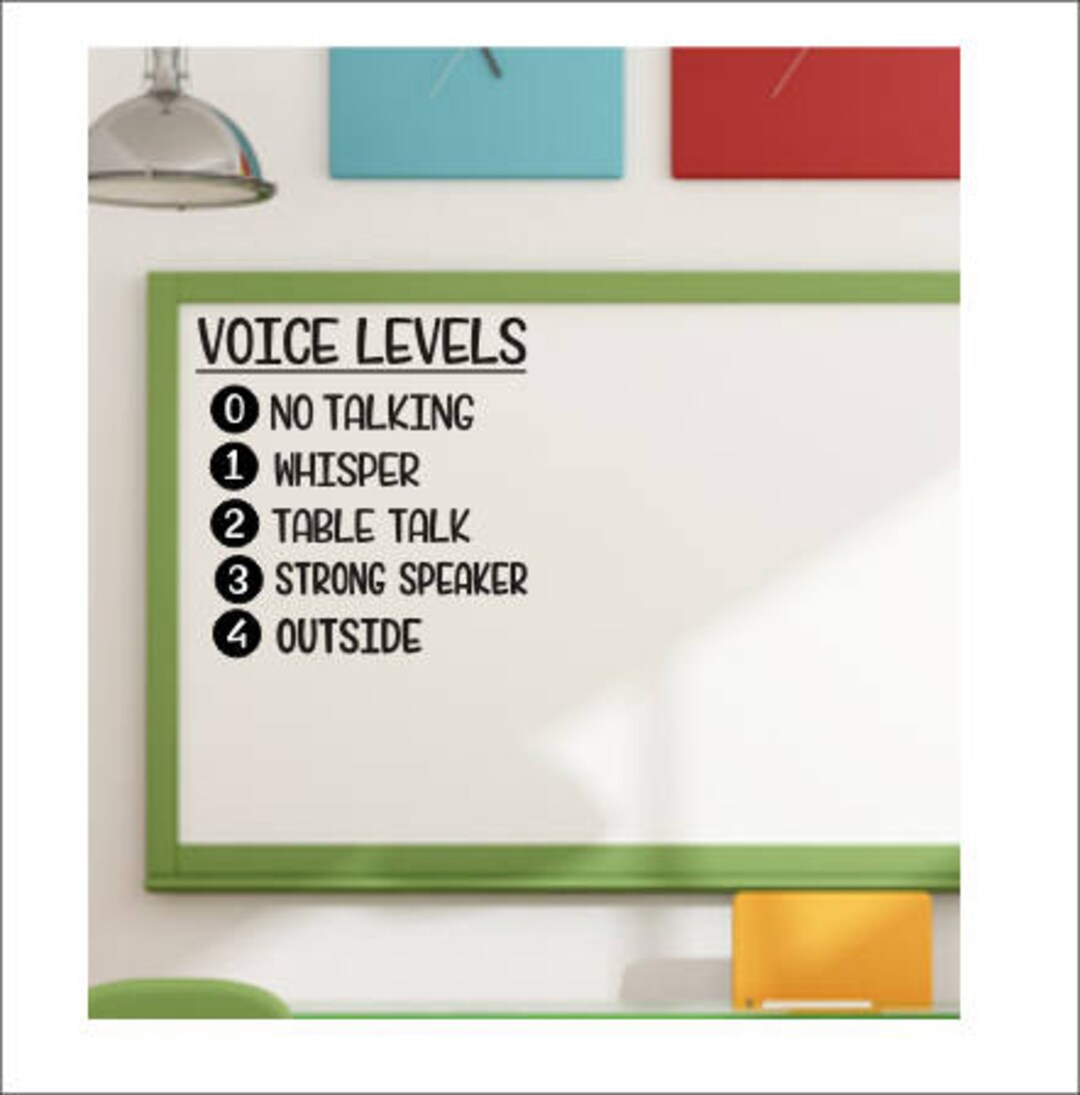 Voice Levels Decal Vinyl Decal for Classroom Elementary School ...
