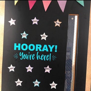 Hooray You're Here Decal for Classroom Door Elementary School Vinyl ...