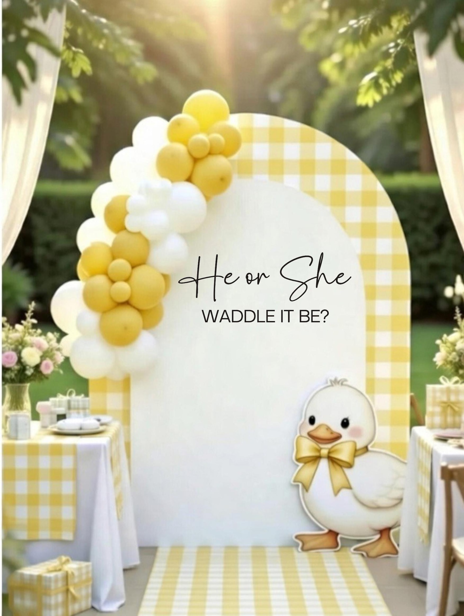 He or She Waddle It Be Decal - Gender Reveal Vinyl for Backdrop - Boy ...