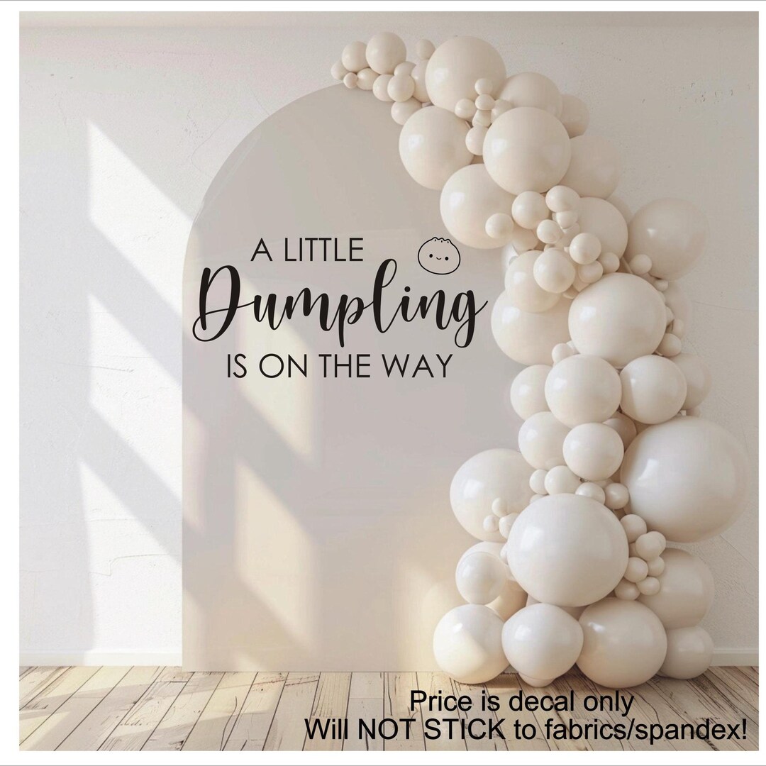 A Little Dumpling is on the Way Decal for Baby Shower Backdrop Asian ...