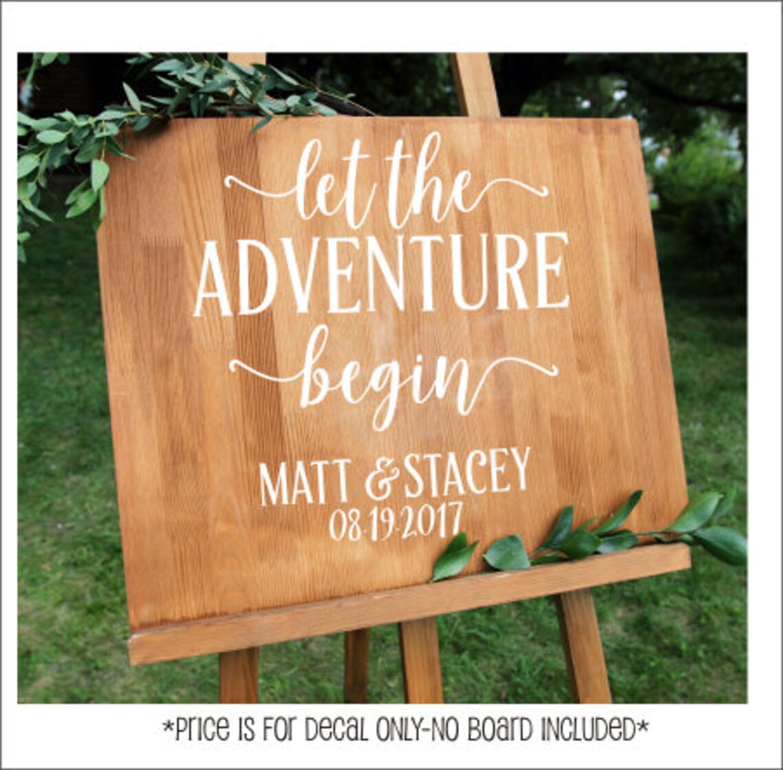 Let the Adventure Begin Wedding Decal Personalized Couples - Etsy
