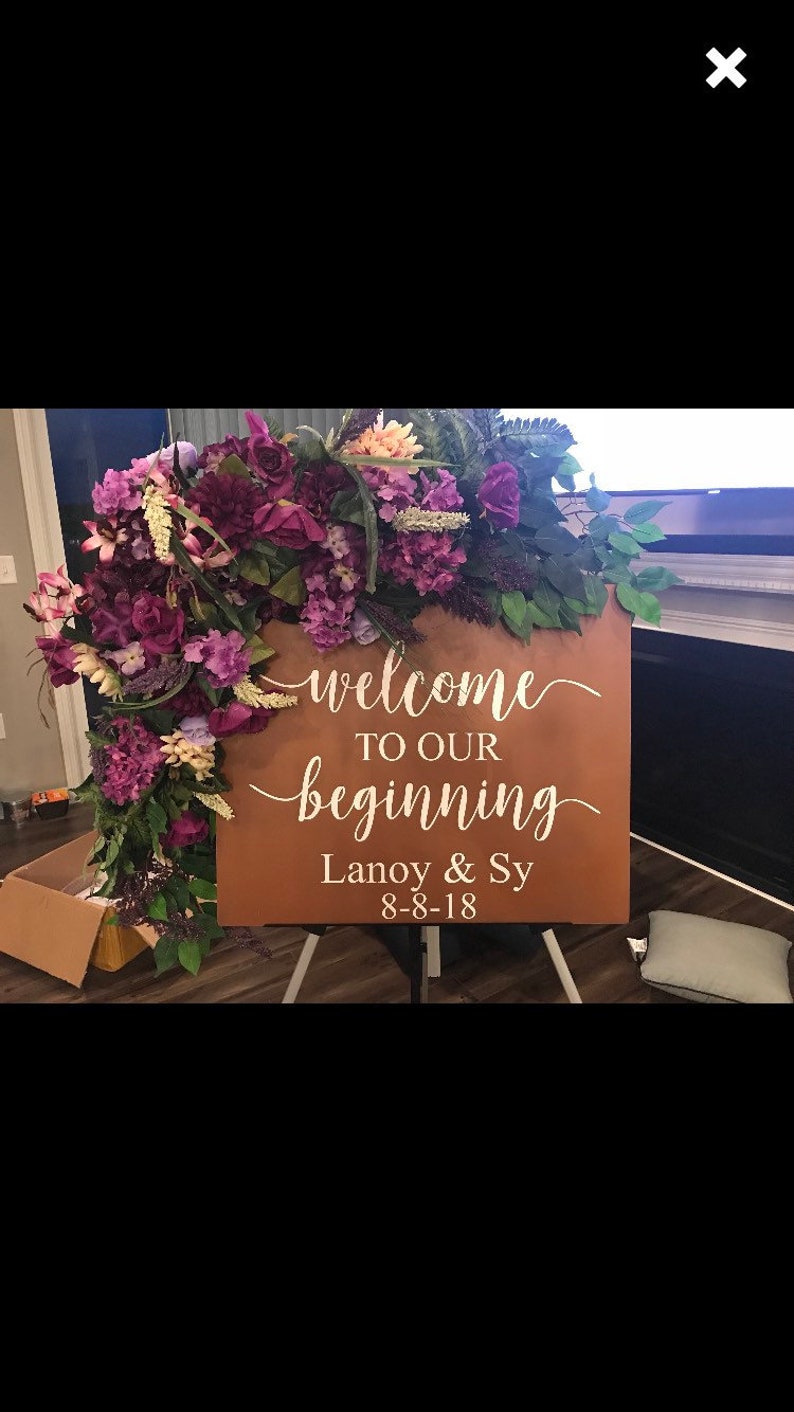 Rustic Wedding Decal-l Welcome to Our Beginning Personalized - Etsy