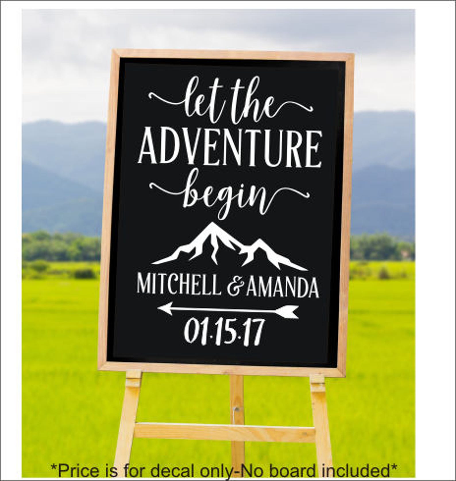 Adventure Wedding Decal Vinyl Wedding Decor Rustic Adventure - Etsy