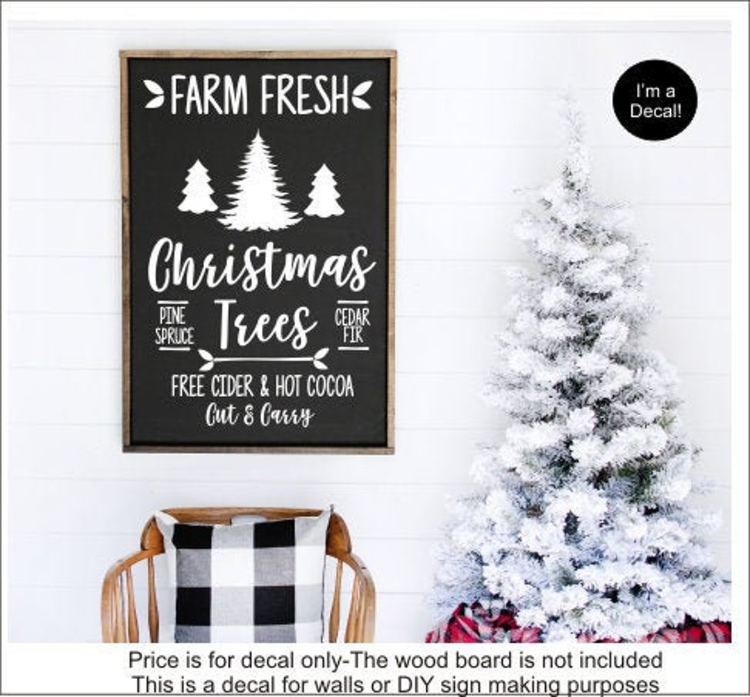 Farm Fresh Christmas Trees Decal for Chalkboard Christmas Vinyl for ...