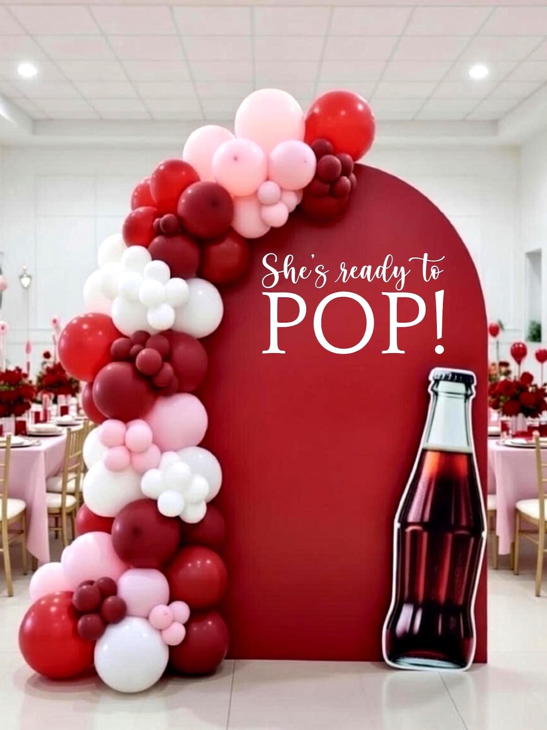 She's Ready to Pop Decal for Backdrop - Baby Shower Vinyl - Popcorn or ...