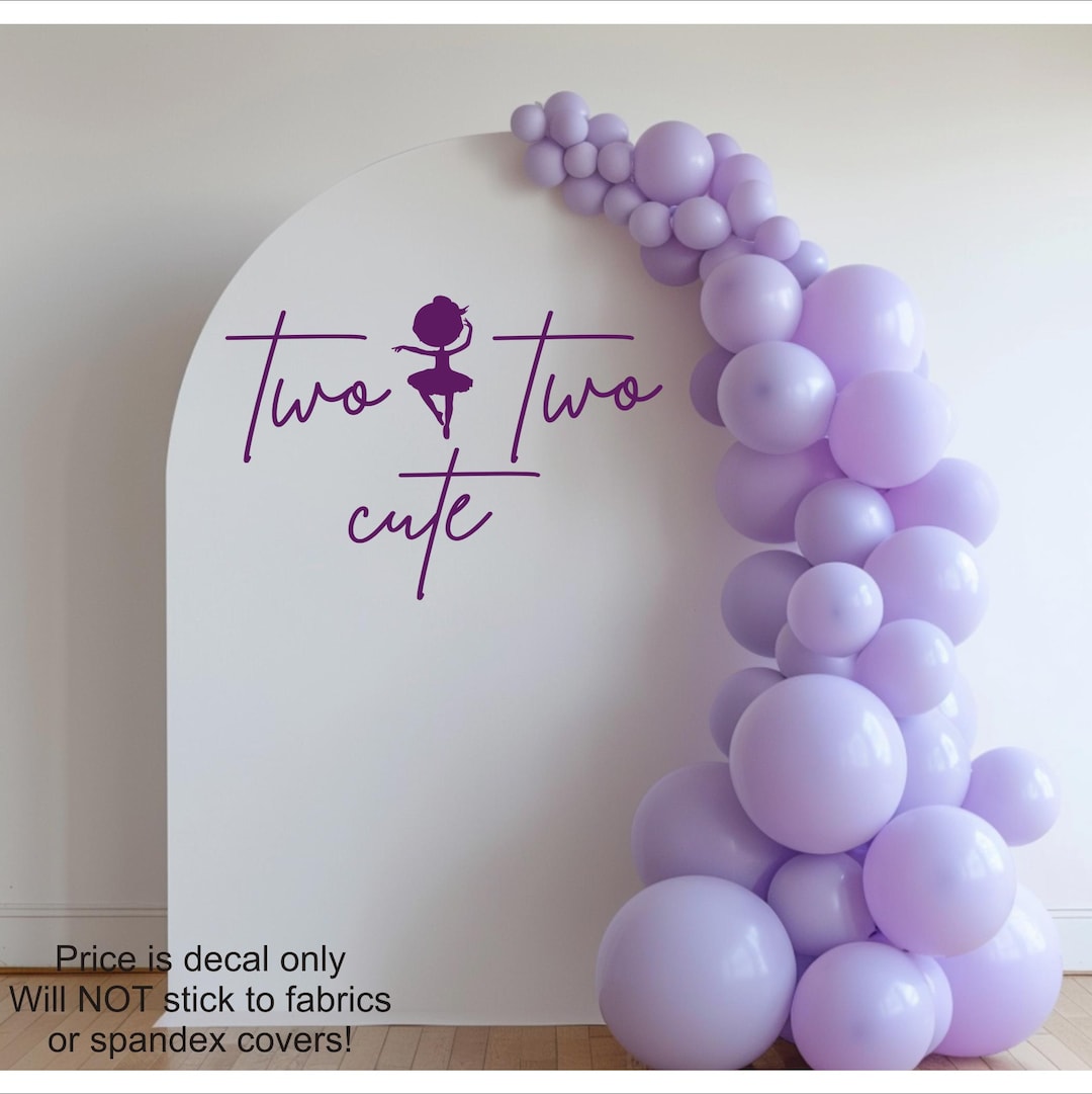 Two Two Cute Decal for Girls Second Birthday Ballerina Birthday Party ...