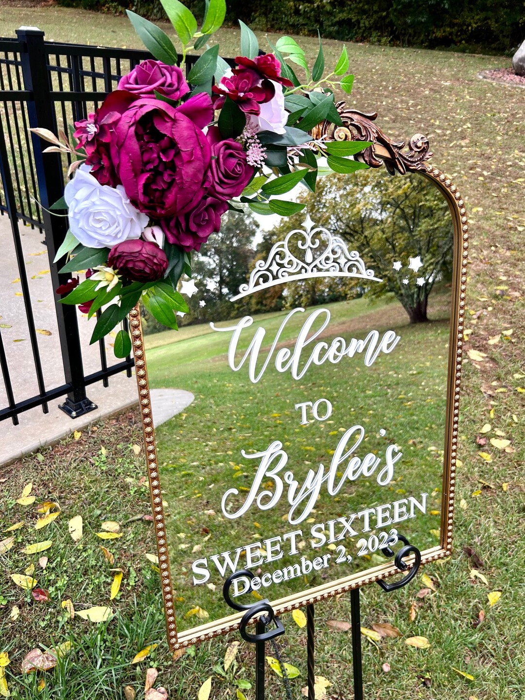 Sweet Sixteen Decal for Mirror Girls 16th Birthday Party Sign Vinyl ...