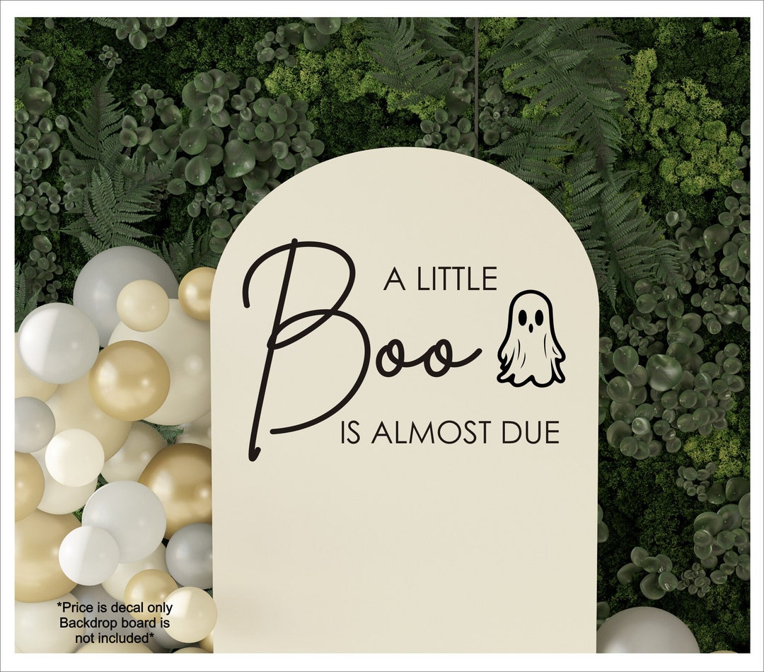 A Little Boo is Almost Due Decal for Halloween Baby Shower or Gender ...