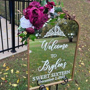 Sweet Sixteen Decal for Mirror Girls 16th Birthday Party Sign Vinyl ...