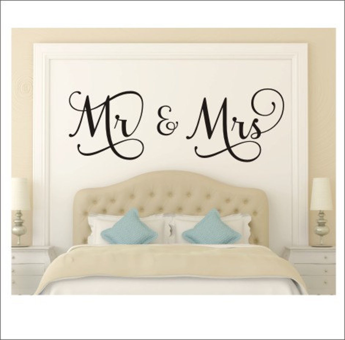 Mr and Mrs Wall Decal Mr and Mrs Vinyl Decal Couple Wall Decal - Etsy