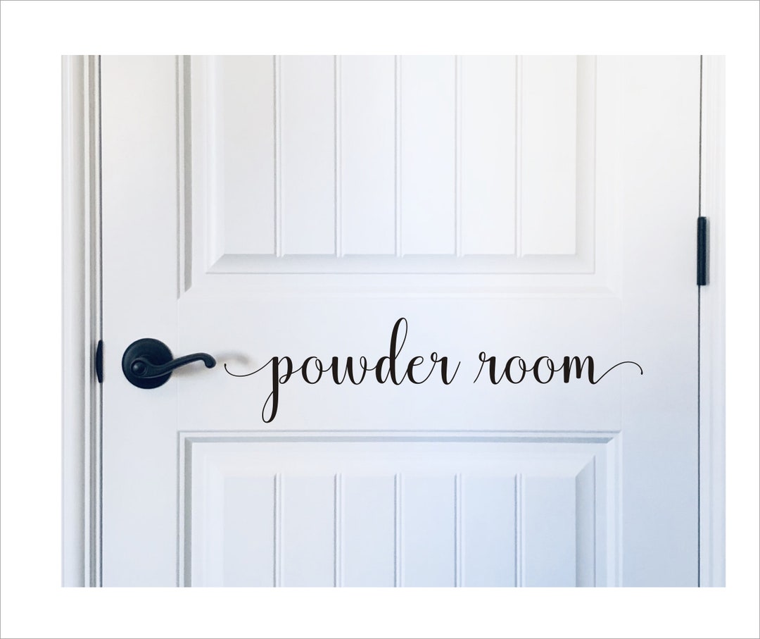 Powder Room Vinyl Decal Door Decal for Powder Room Vinyl Sticker Door ...