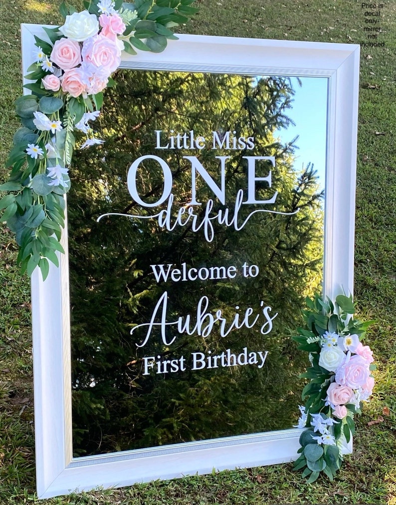 Little Miss Onederful Decal for First Birthday Girls Birthday Decal for ...