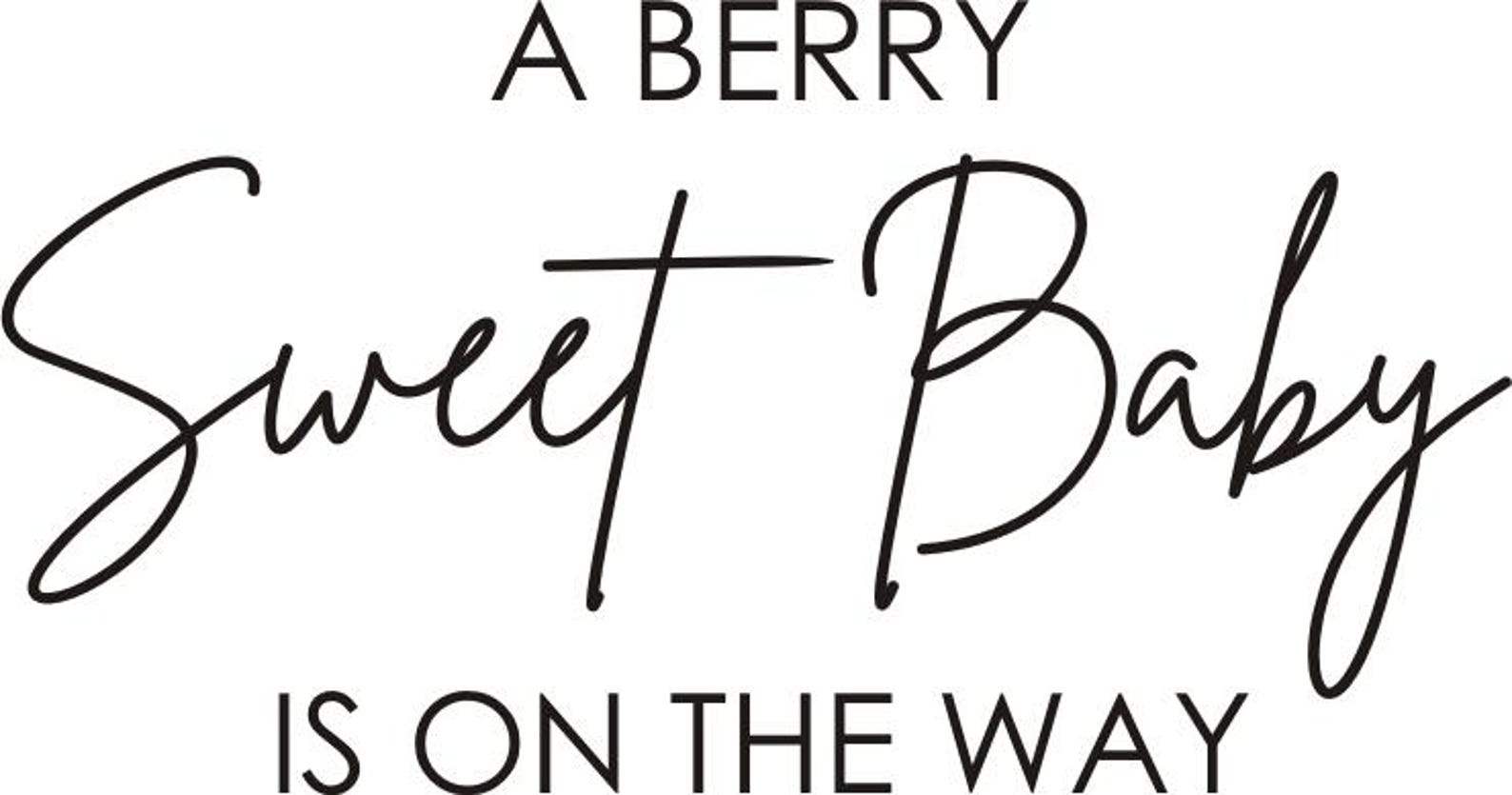 Berry Sweet Baby Shower Decal - Party Backdrop Decor - Vinyl Lettering ...