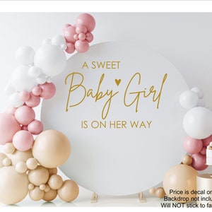 A Sweet Baby Girl is on Her Way Decal for Baby Girls Baby Shower Little ...