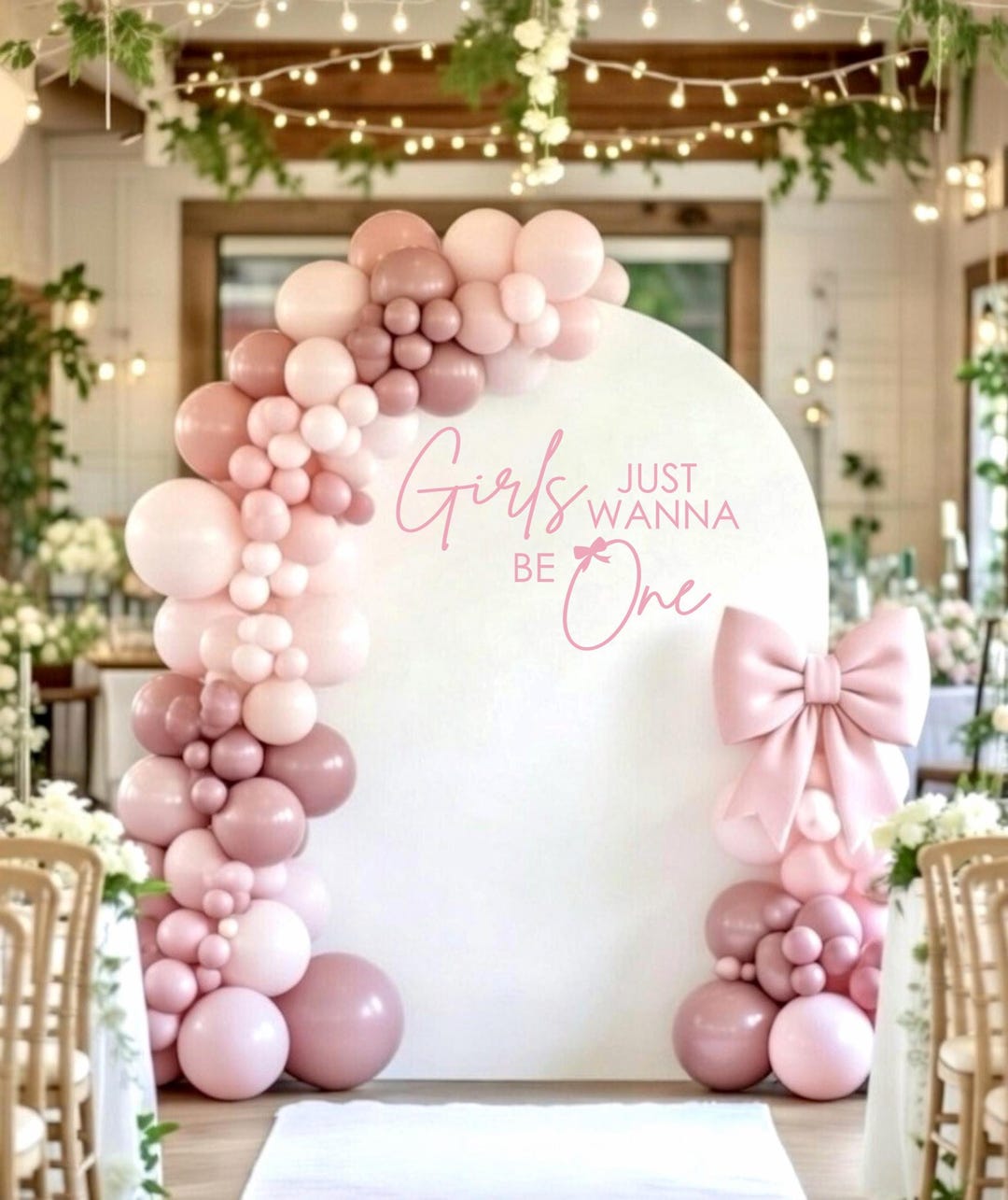 Girls Just Wanna Be One Decal for Backdrop Sign Coquette Bow Decal ...
