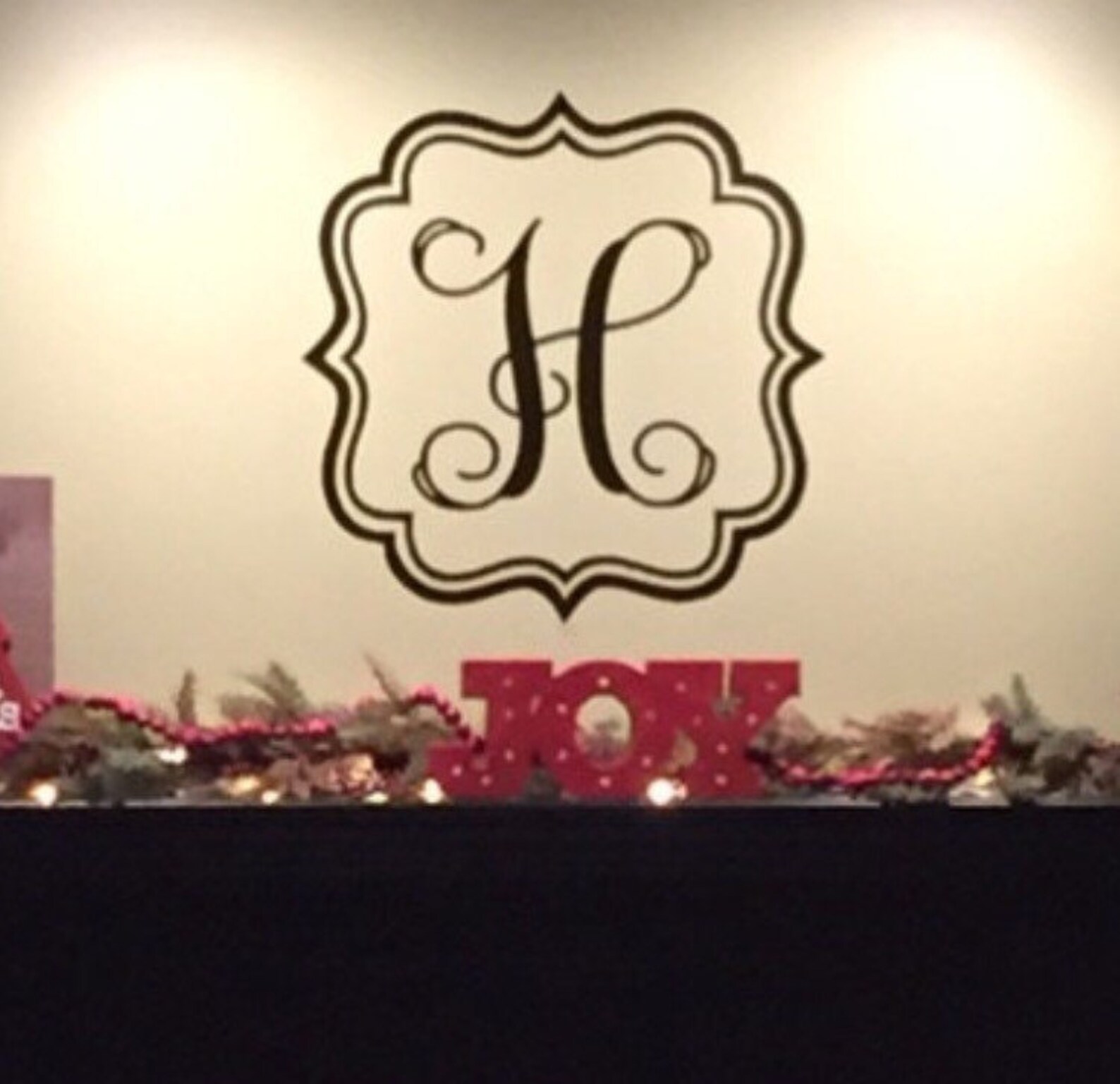 Monogram Wall Decal Vinyl Wall Decal Initial Monogram Decal Last Name ...