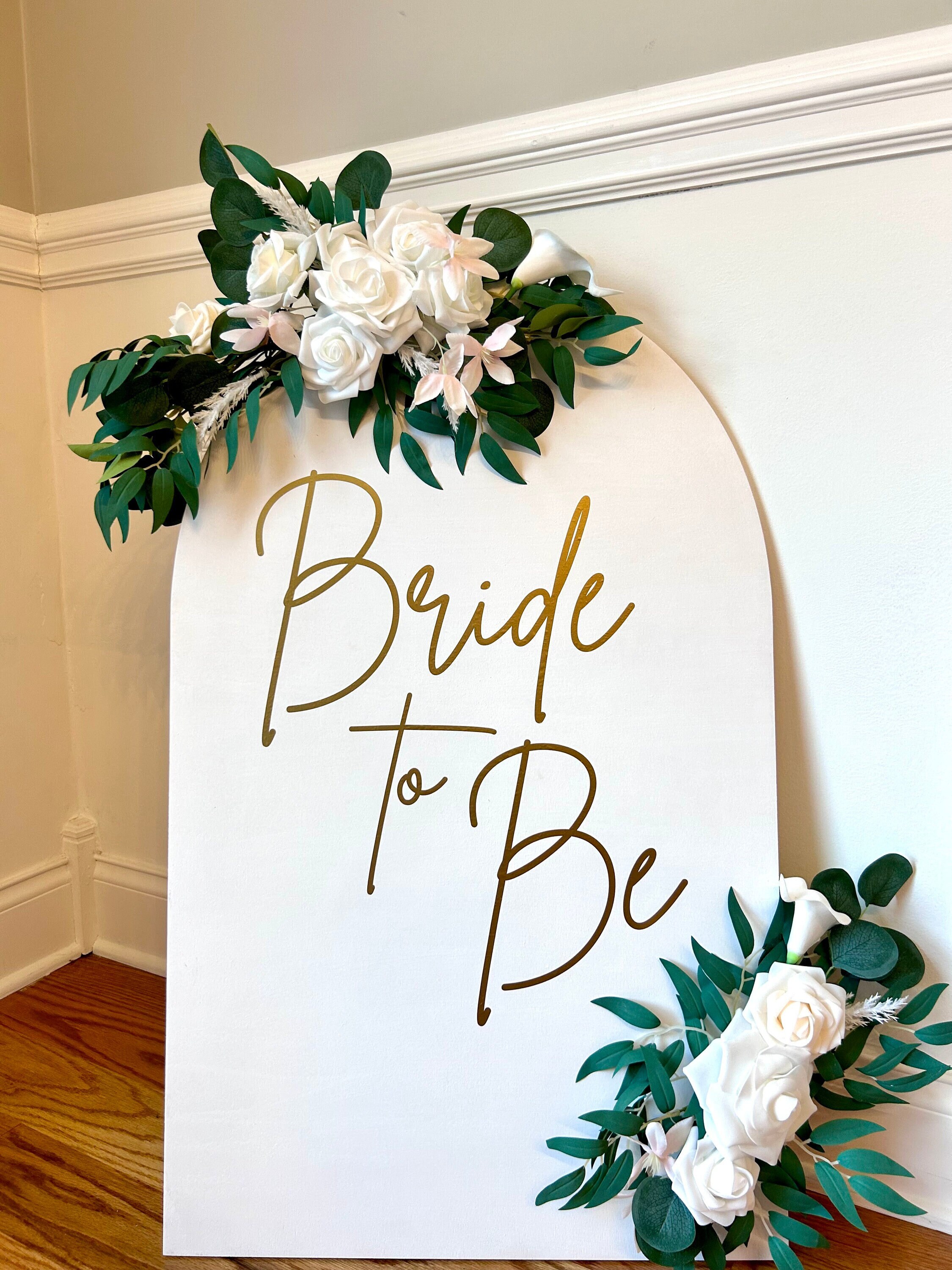 Bride to Be Vinyl Decal - Bridal Shower Entrance Sign - Gold Lettering ...