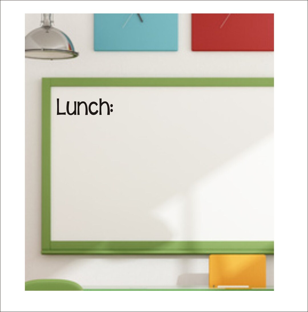 Lunch Vinyl Decal for Whiteboard, Classroom Decor - Etsy