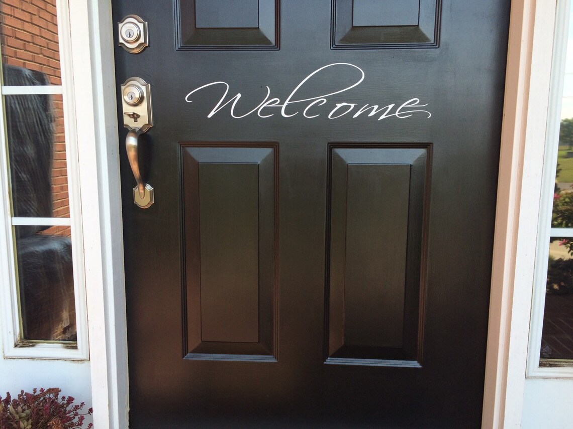 Welcome Door Decal Welcome Vinyl Decal Door Decor Home Decor - Etsy