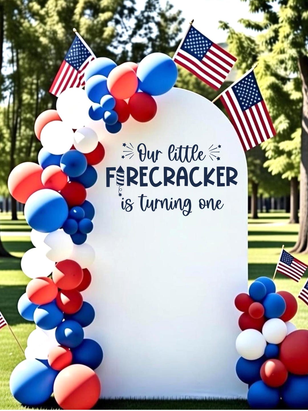 Firecracker First Birthday Vinyl Decal, July 4th Party Decor - Etsy