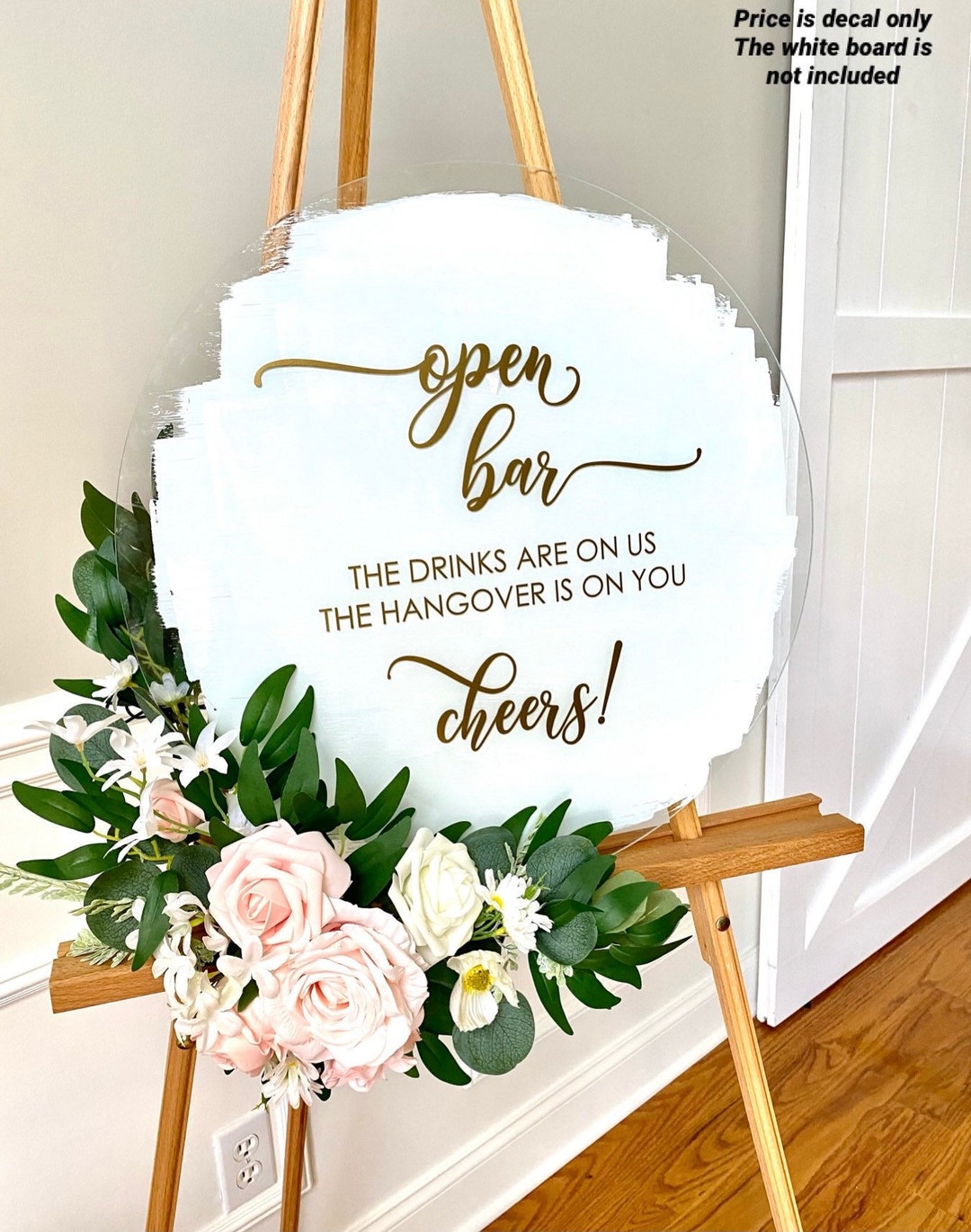 Open Bar Decal for Wedding the Drinks Are on Us Wedding Decal for Sign ...