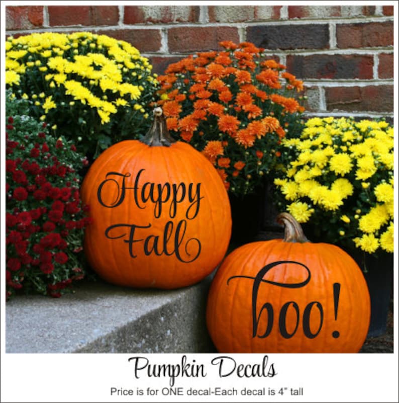 Pumpkin Decals Happy Fall Decal Boo Decal Vinyl Decals | Etsy