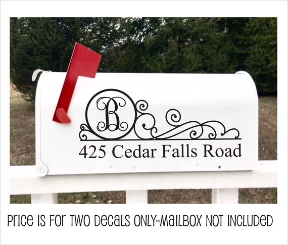 Mailbox Decals Set of Two Vinyl Decals for Mailbox Initial | Etsy