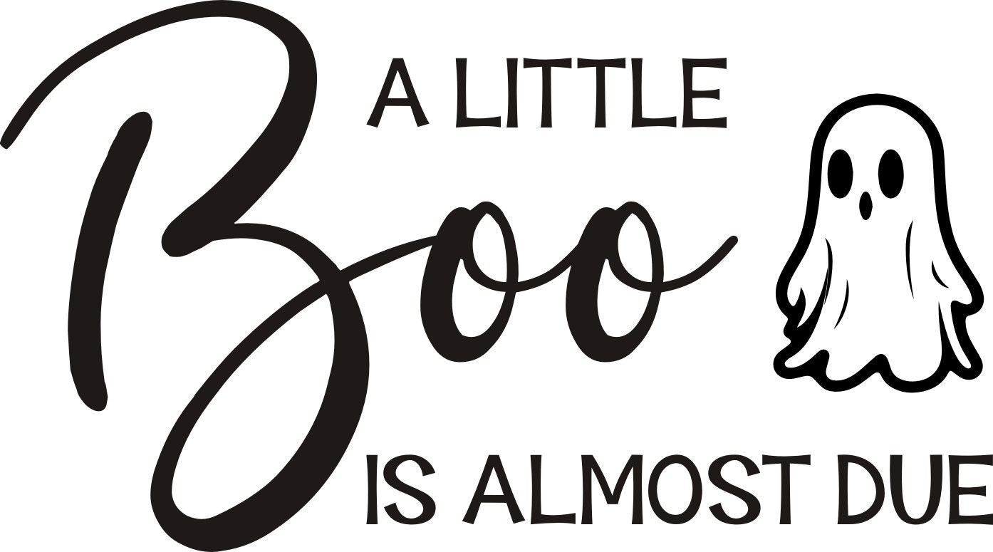 A Little Boo is Almost Due Decal for Halloween Baby Shower October Baby ...
