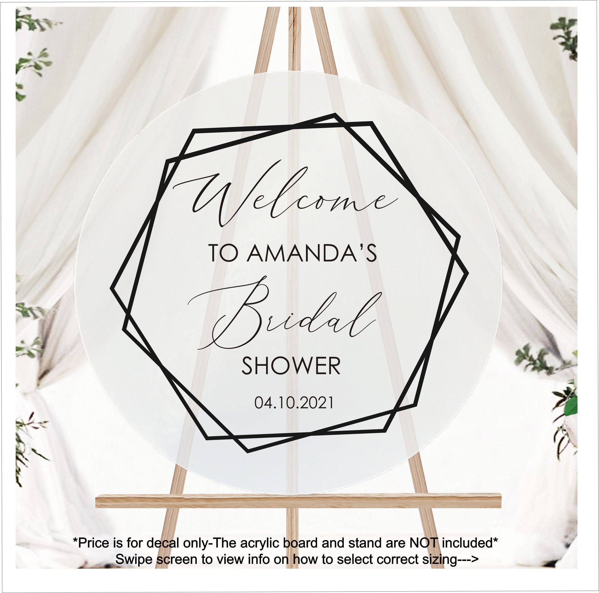 Modern Bridal Shower Decal for Sign Making Hexagon Vinyl Decal | Etsy