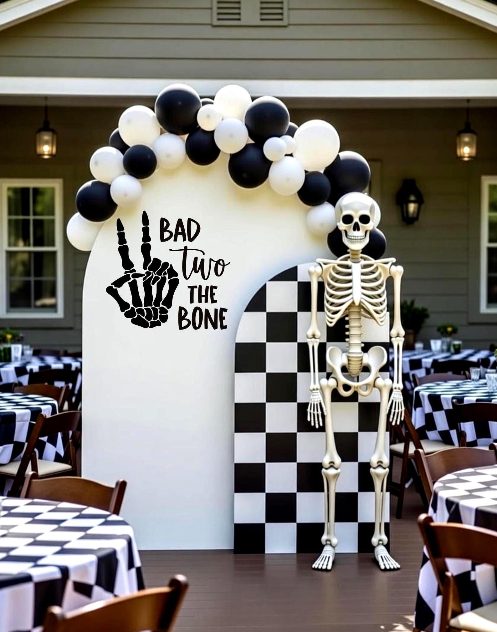 Bad Two the Bone Decal for 2nd Birthday Party Sign or Backdrop Arch ...