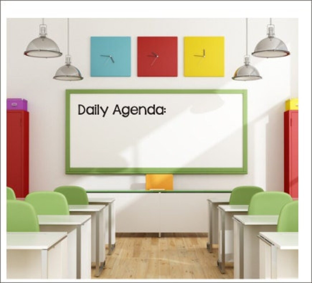 Daily Agenda Decal Vinyl Decal Classroom Decal Whiteboard Decal Agenda ...