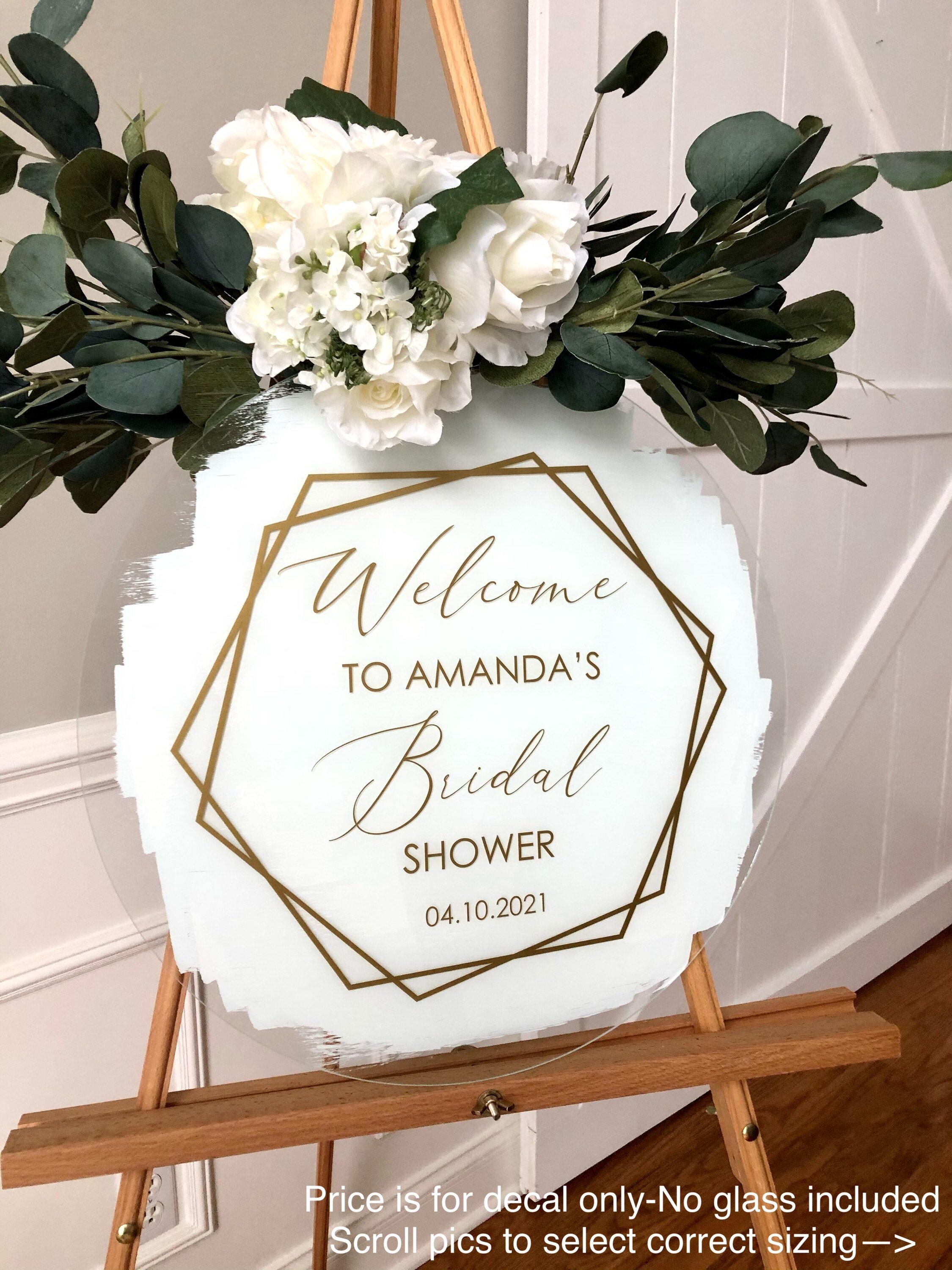 Modern Bridal Shower Decal for Sign Making Hexagon Vinyl Decal | Etsy