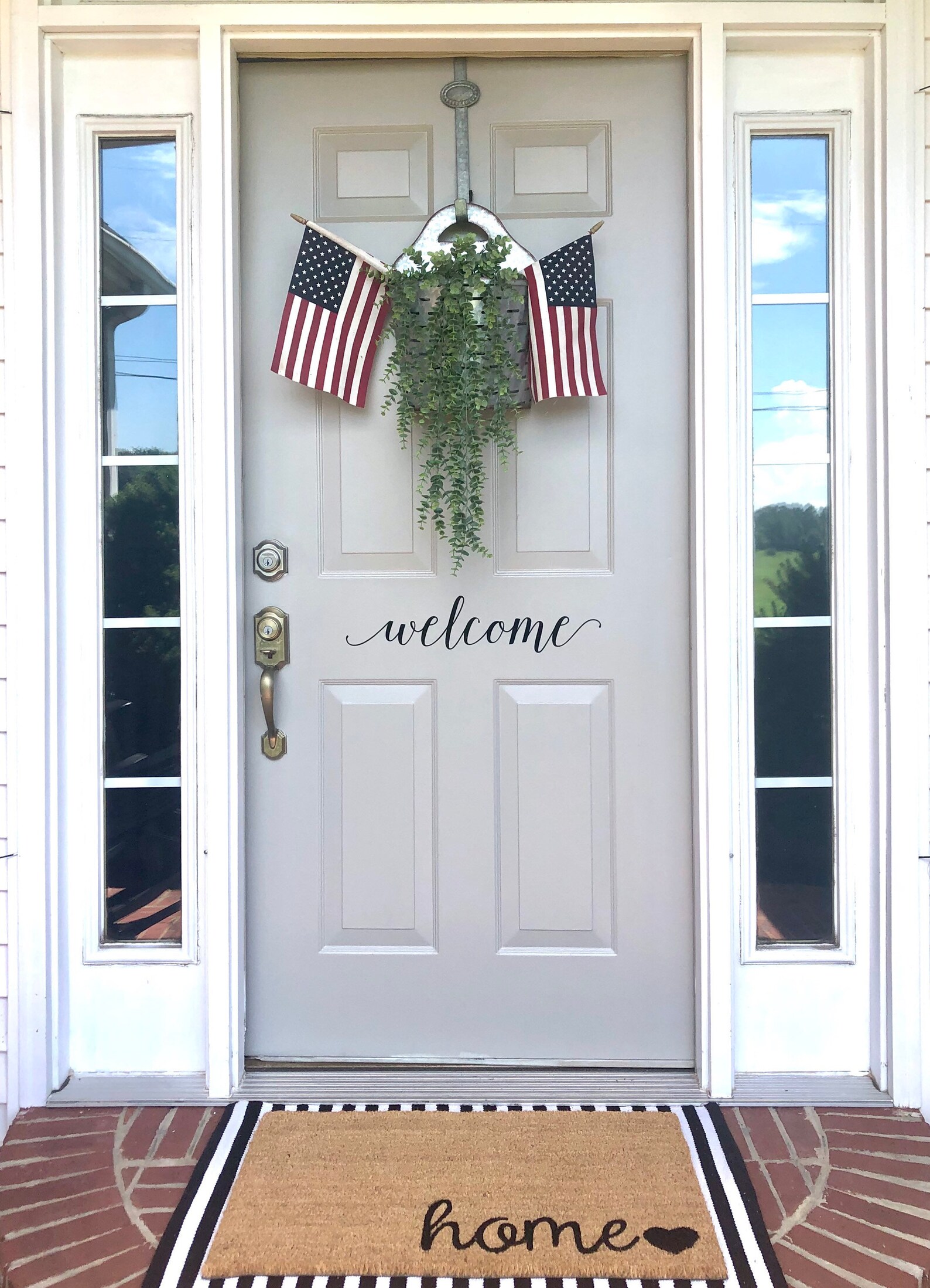 Welcome Decal for Front Door Vinyl Decal for Door Greeting | Etsy