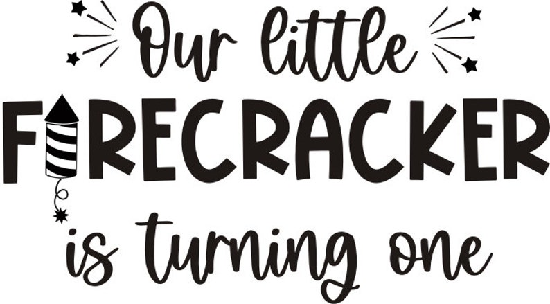 Firecracker First Birthday Vinyl Decal, July 4th Party Decor - Etsy