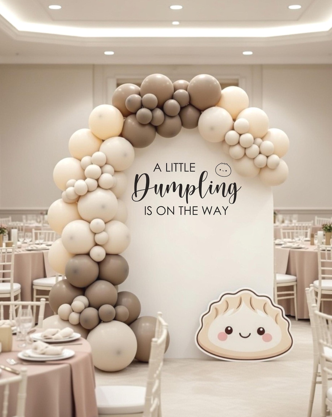 A Little Dumpling is on the Way Decal for Baby Shower Backdrop Asian ...