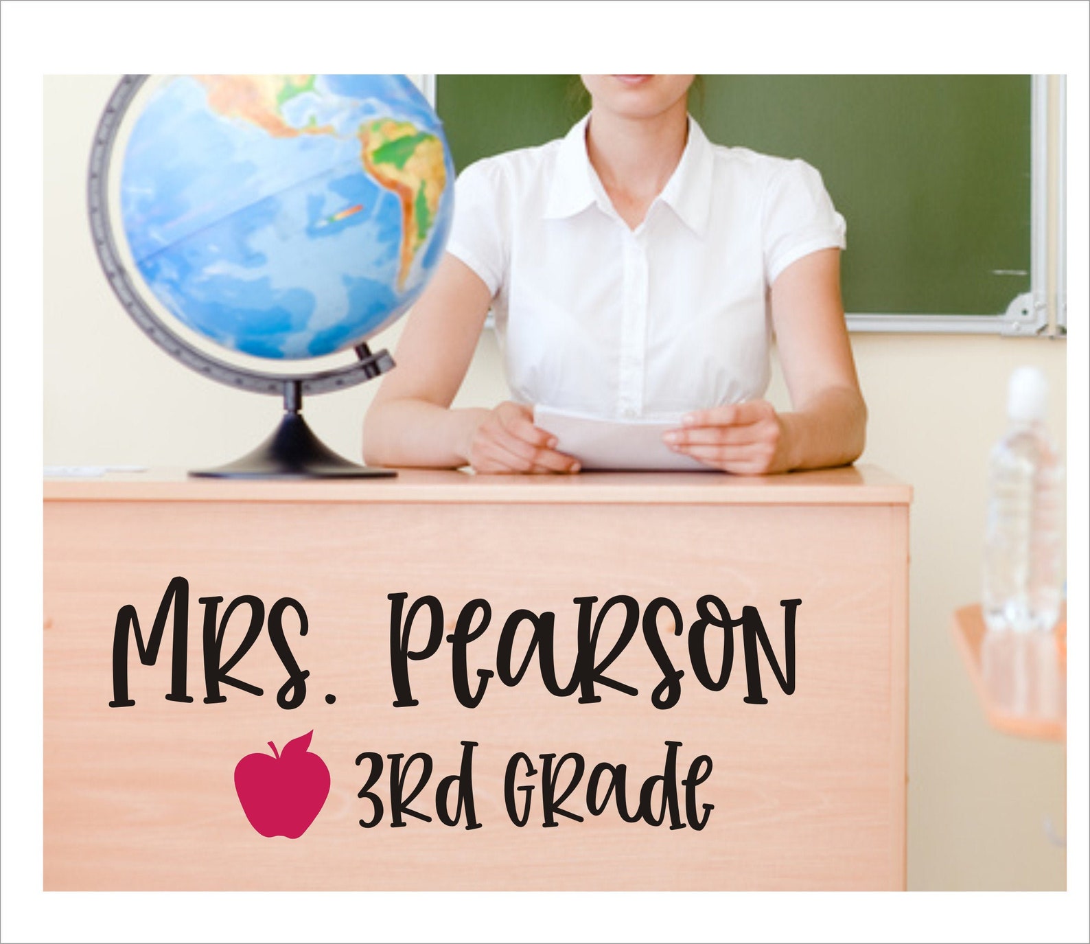 Teacher Name Decal Vinyl Decal for Desk or Wall Teacher Name Sticker ...